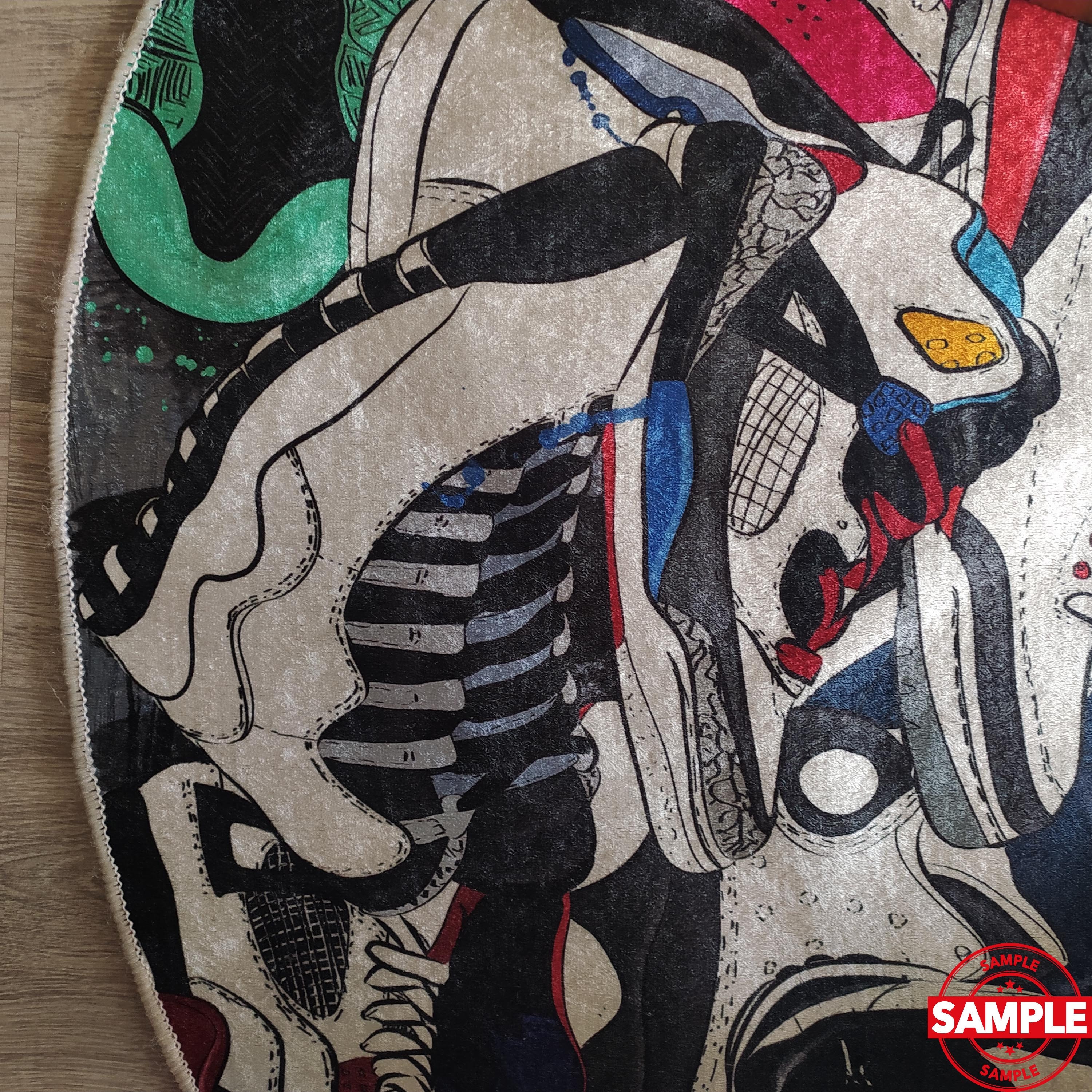 Simple Pentagram Magic Rug, Round Rug, Satan Round Carpet, Satanic ...