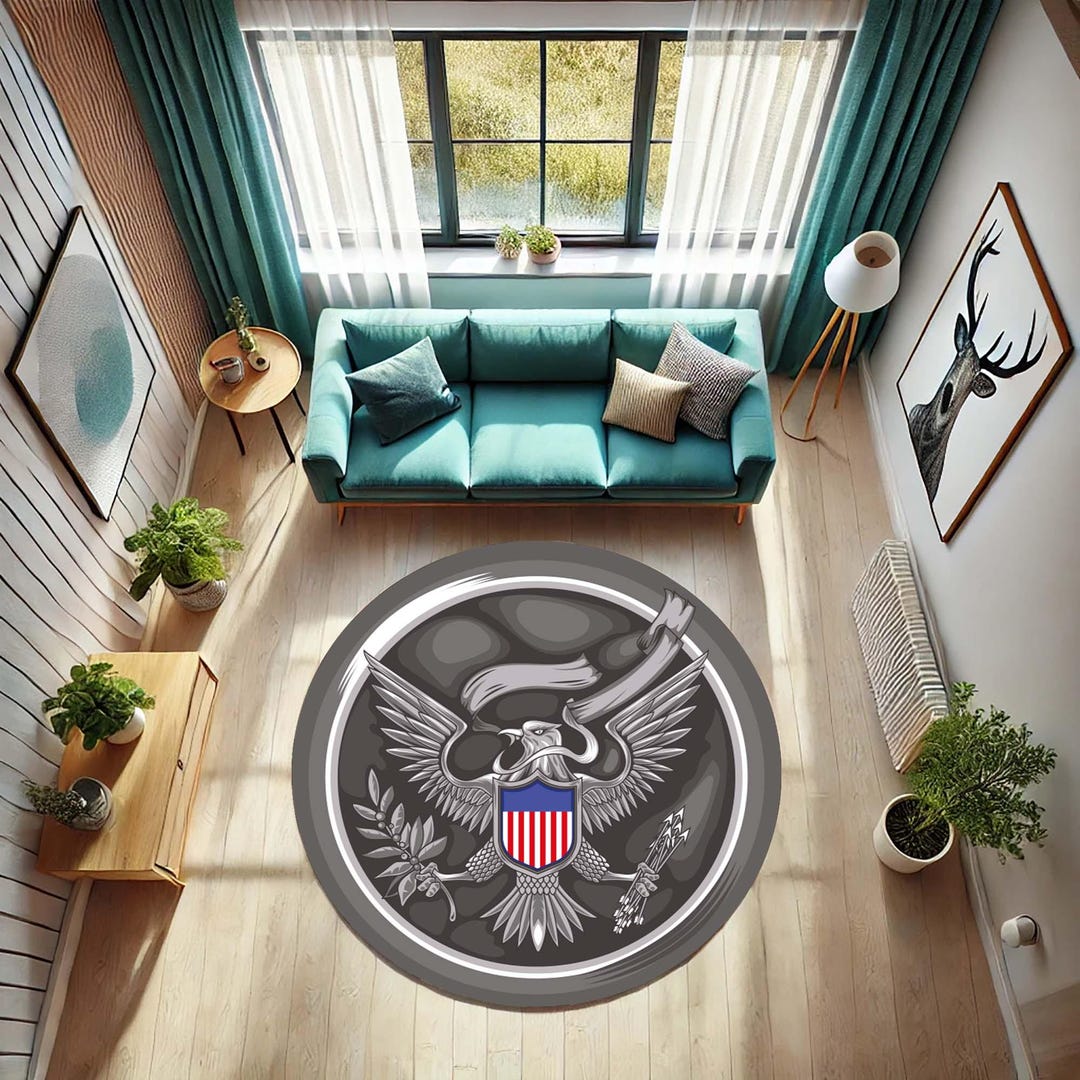 Eagle Rug, USA Rug, Patriotic Decor, Monochrome American Flag Rug ...
