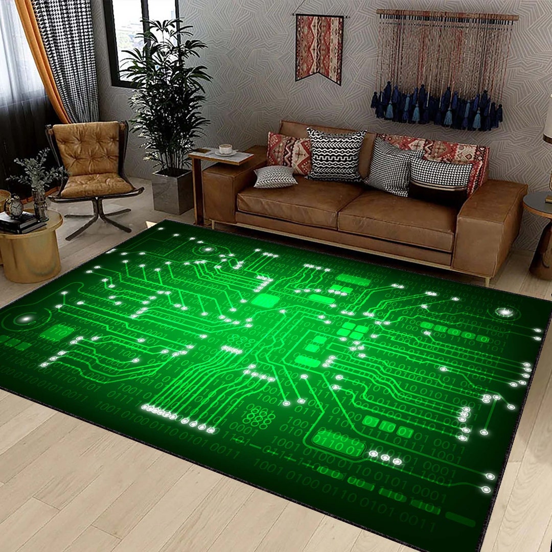 Mainboard Table Rug, Technology Line Circuit, Mainboard, Computer With ...