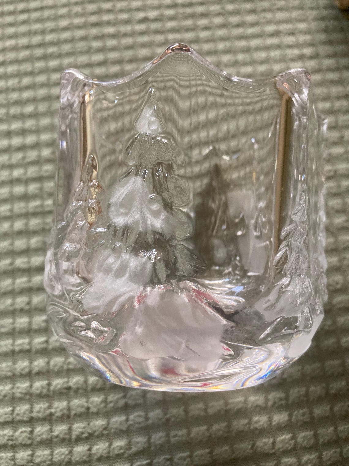 Mikasa Winter Wonderland, Heavy Etched Glass Votive - Etsy