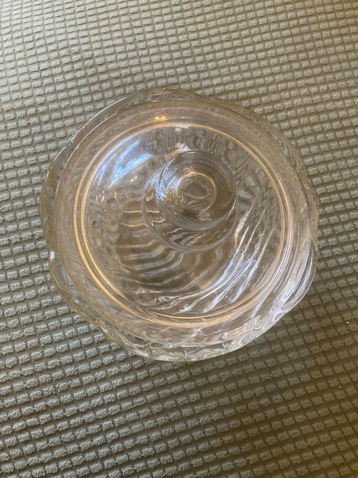 Vintage Clear Heavy Candy Bowl With Lid - Etsy