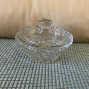 Vintage Clear Heavy Candy Bowl With Lid - Etsy