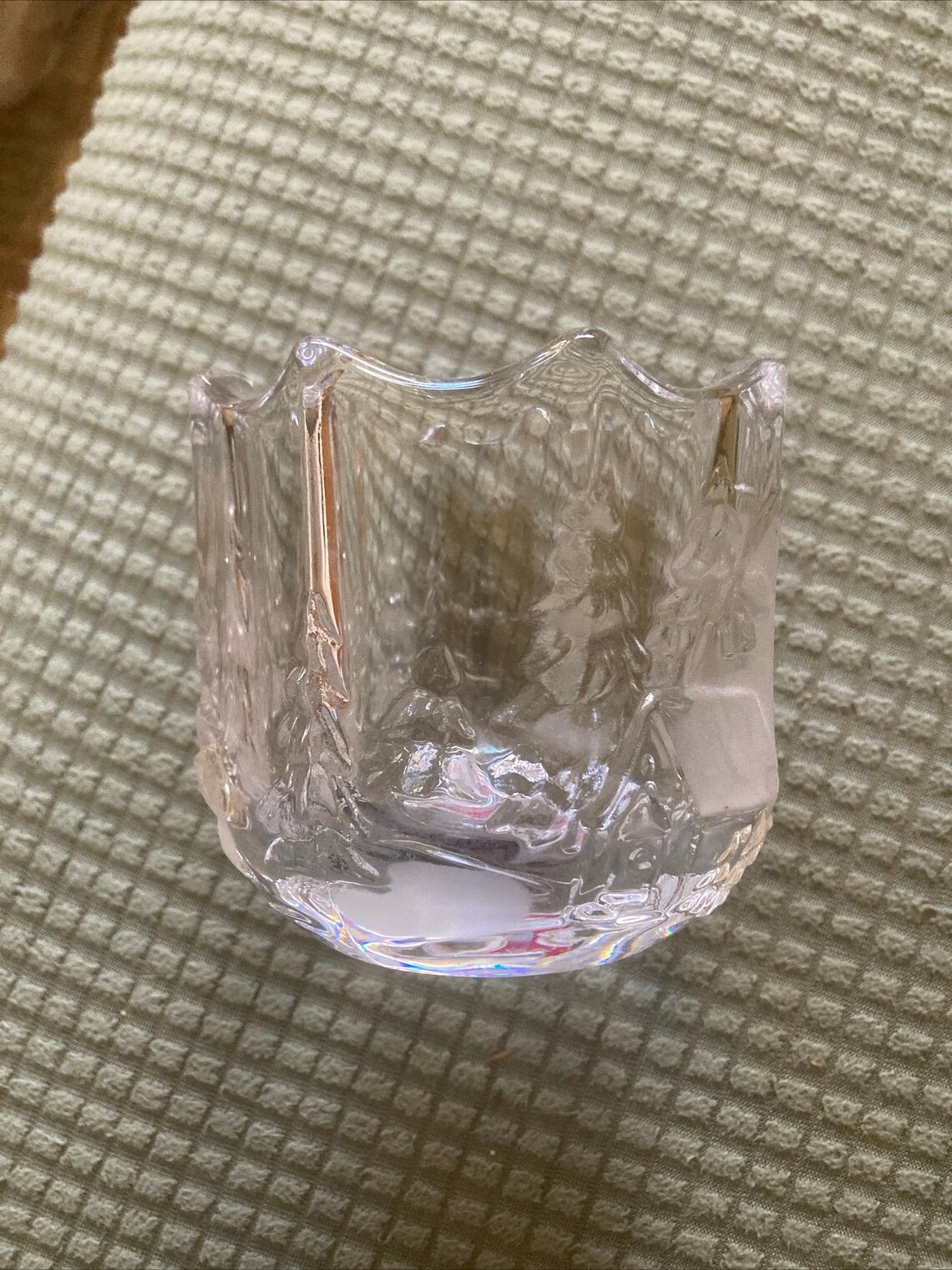 Mikasa Winter Wonderland, Heavy Etched Glass Votive - Etsy