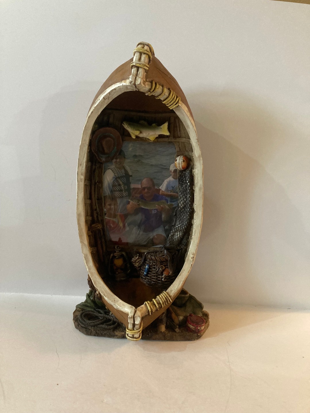 Vintage Resin Fishing Boat Picture Frame Rustic Look - Etsy