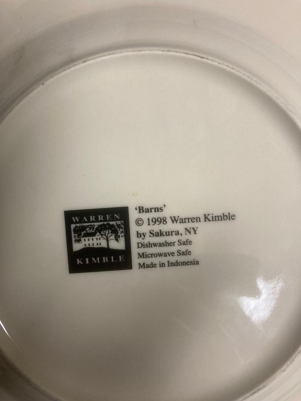 Barns 1998 Warren Kimball by Sakura Plate - Etsy