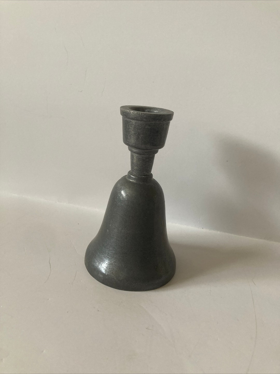 Vintage Pewter Colonial Style Dinnerbell/candlestick Holder Missing ...