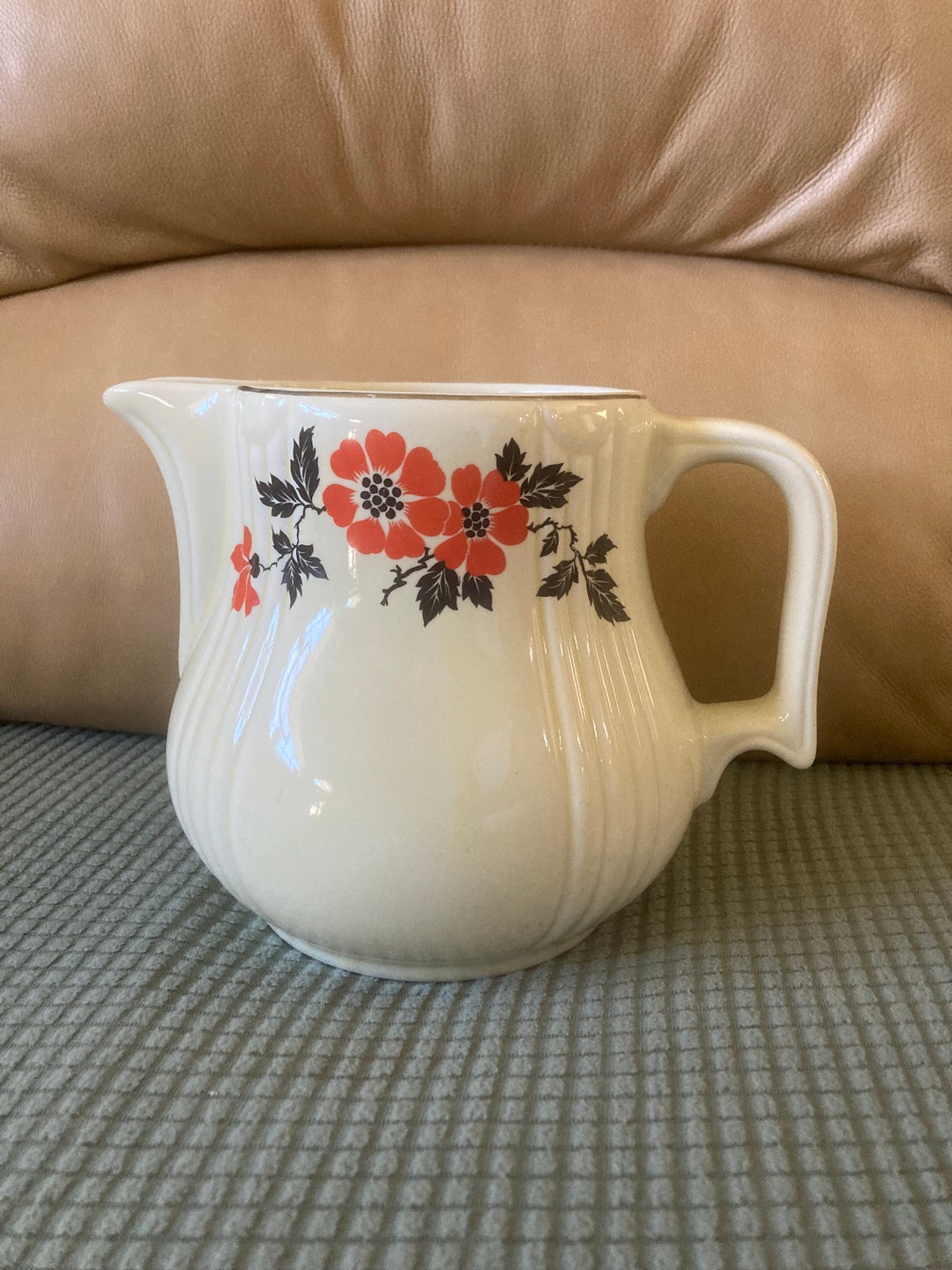 Vintage Hall Superior Quality Red Poppy Radiance Pitcher - Etsy