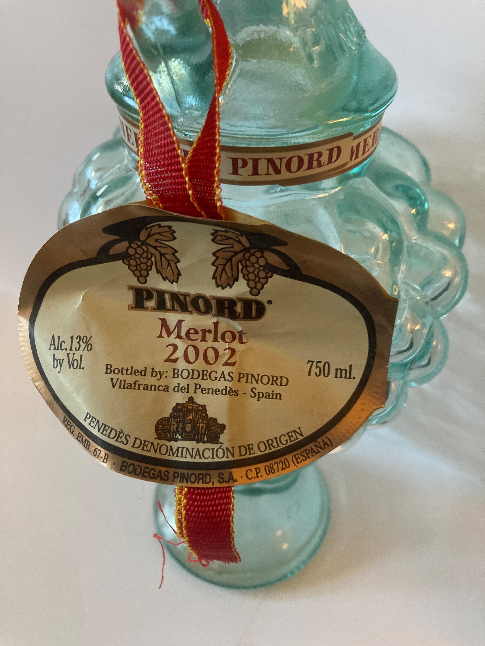 Pinord Merlot 2002 Empty Bottle W/original Label & Cork - Spain - Etsy