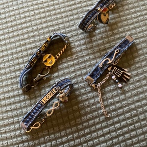 Handmade Blue Jean Bracelet Choice From 4 Available - Etsy