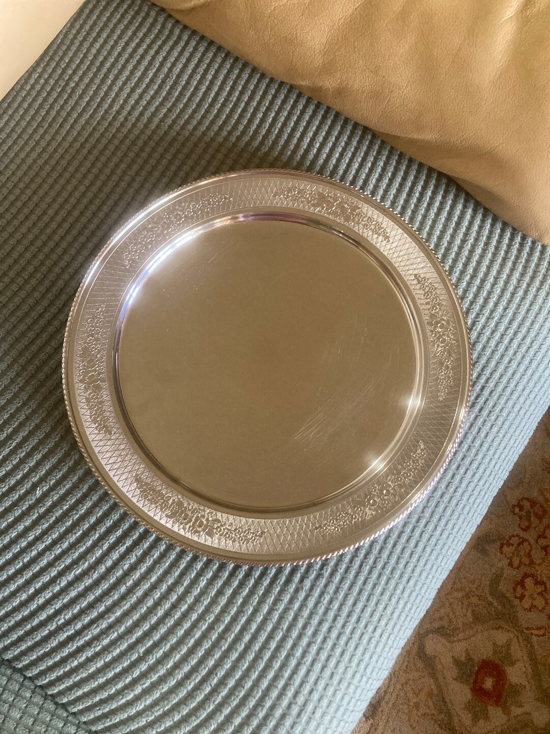 Vintage Tramontina Inox Stainless Steel Serving Platter With Embossed ...
