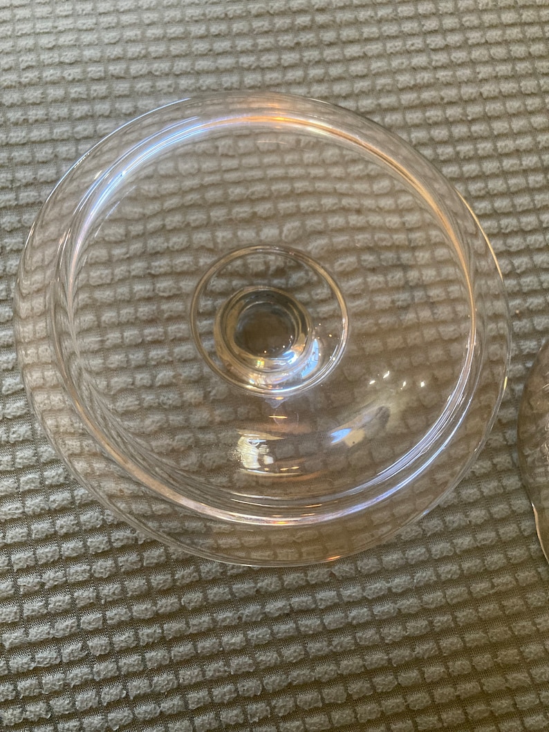 Vintage Clear Heavy Candy Bowl With Lid - Etsy