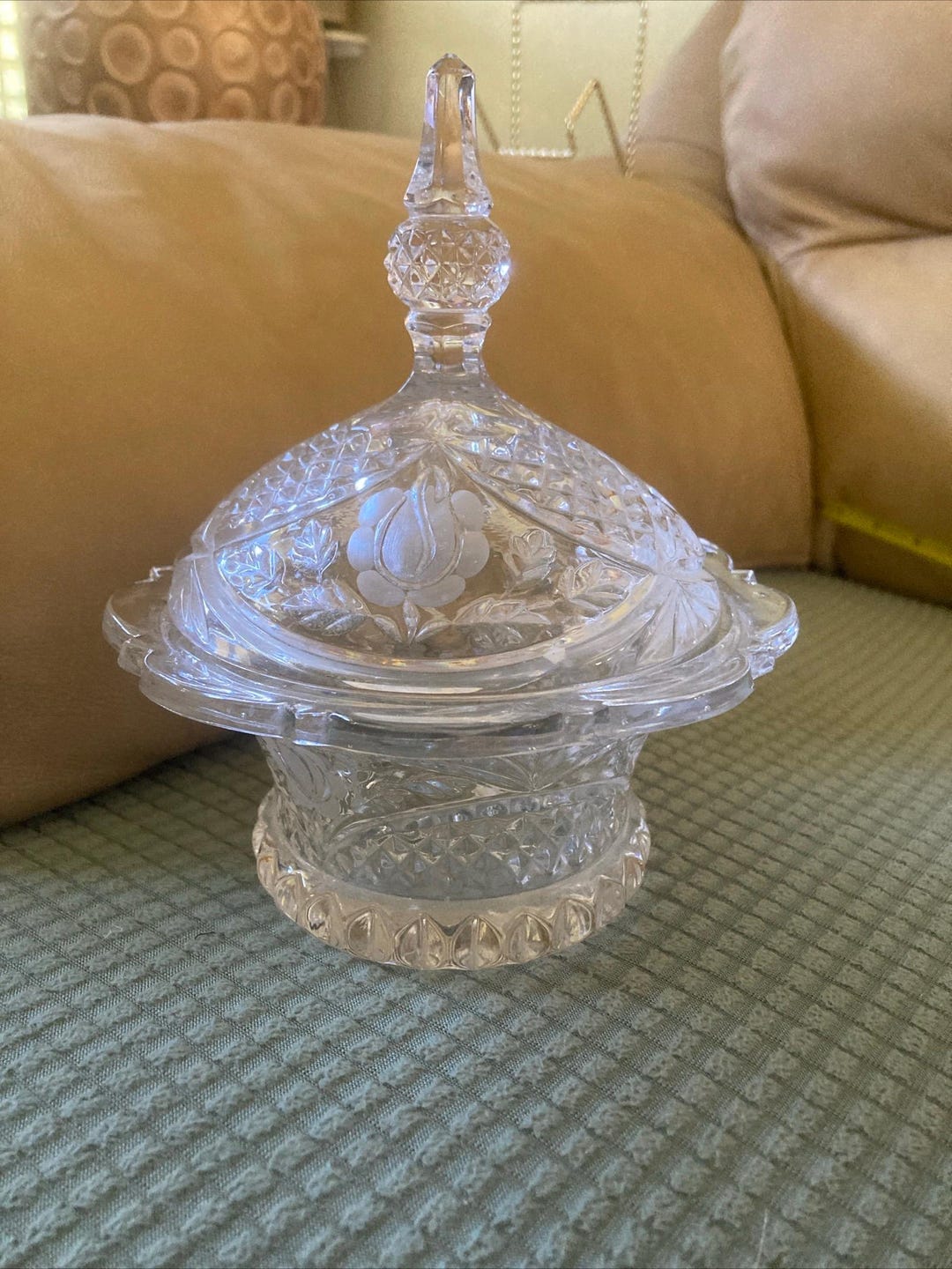 Heavy Crystal Lidded Candy Dish - Etsy