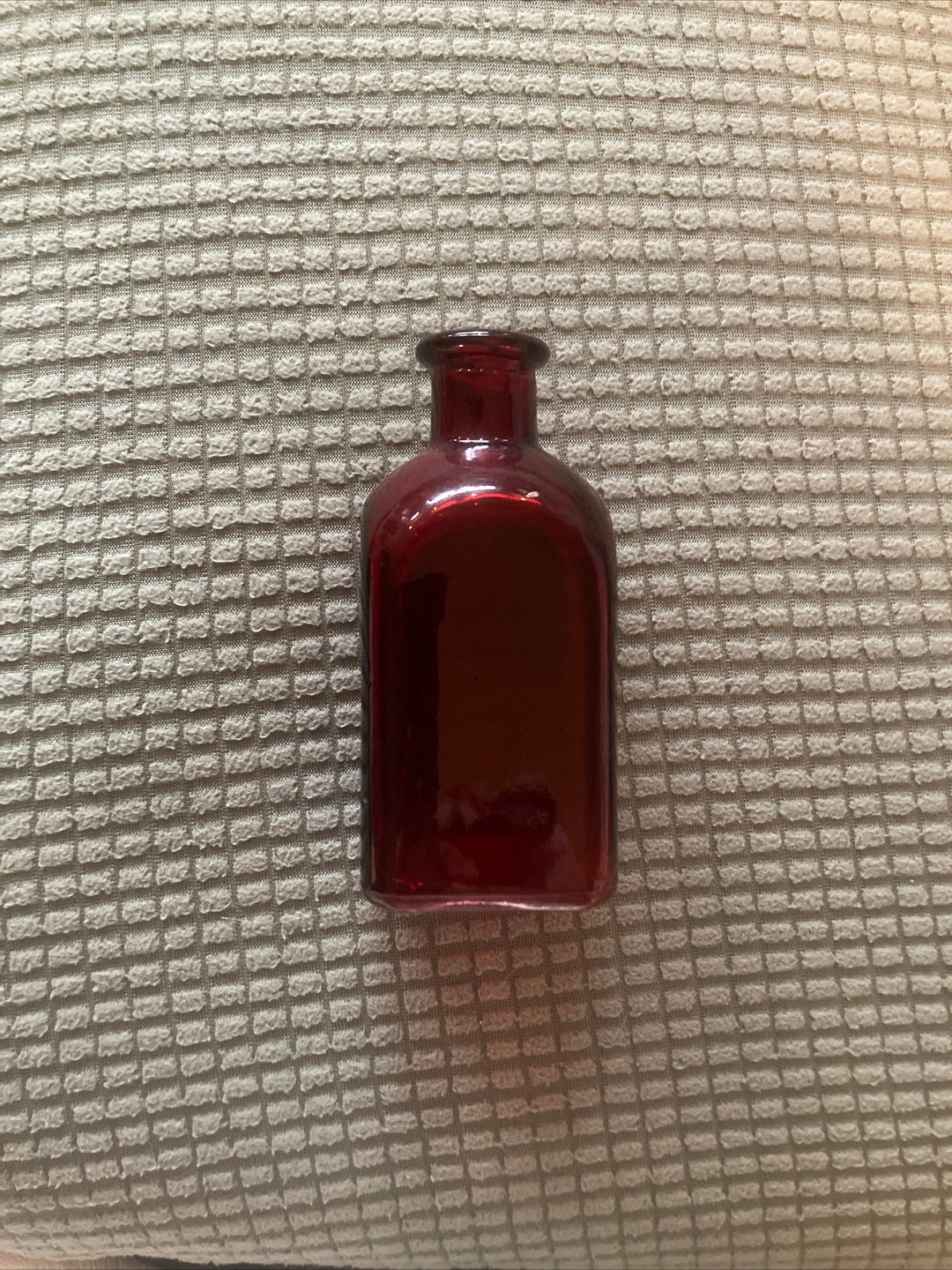 Vintage Cranberry Colored Bottle - Etsy