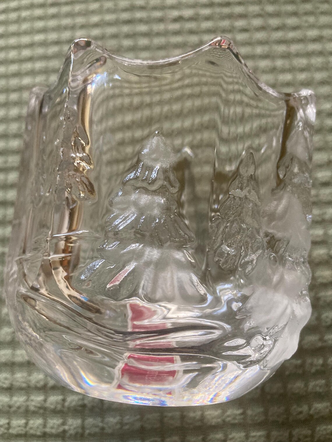 Mikasa Winter Wonderland, Heavy Etched Glass Votive - Etsy