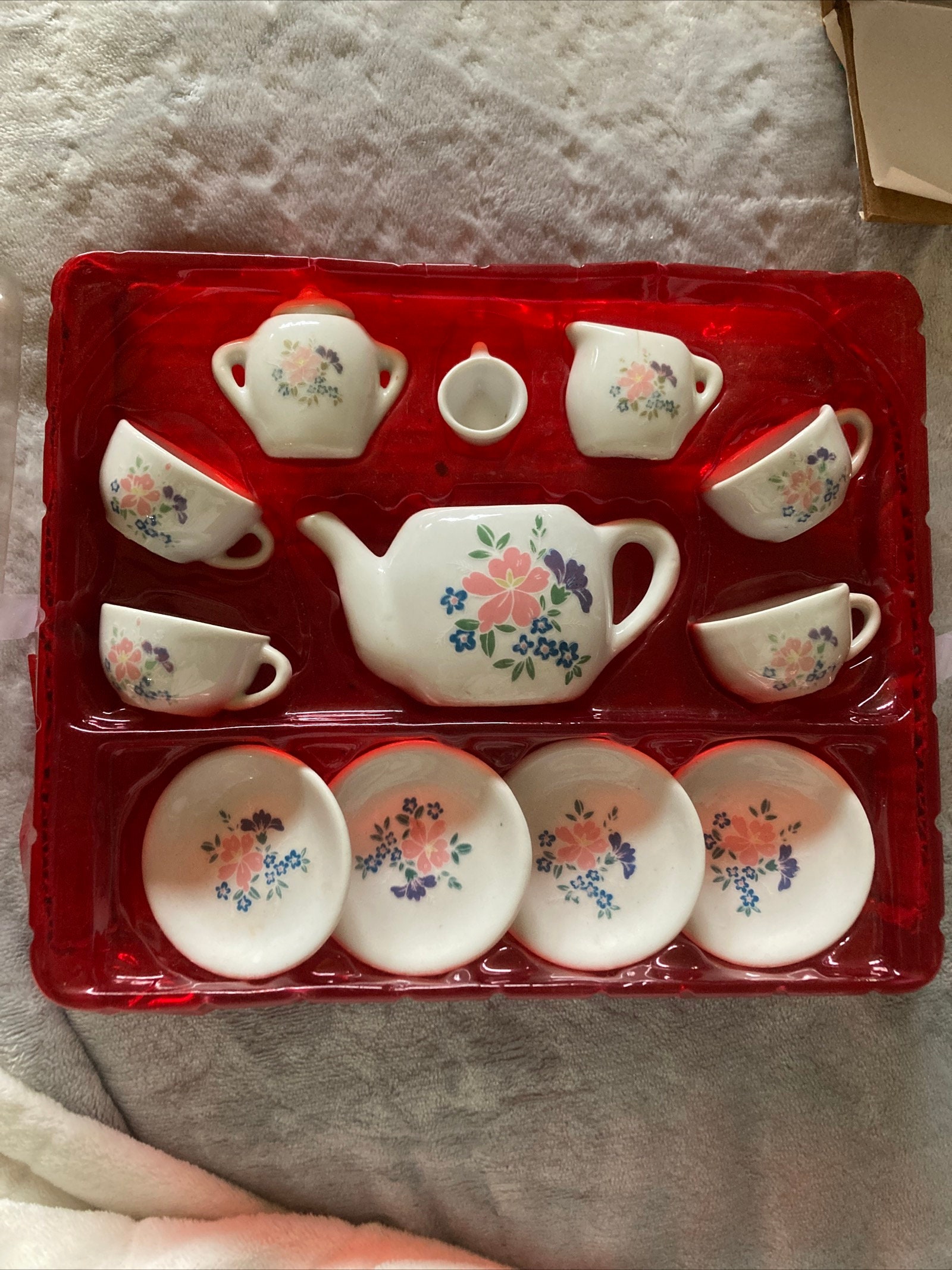 Vintage 12 Piece Miniature Tea Set - Etsy