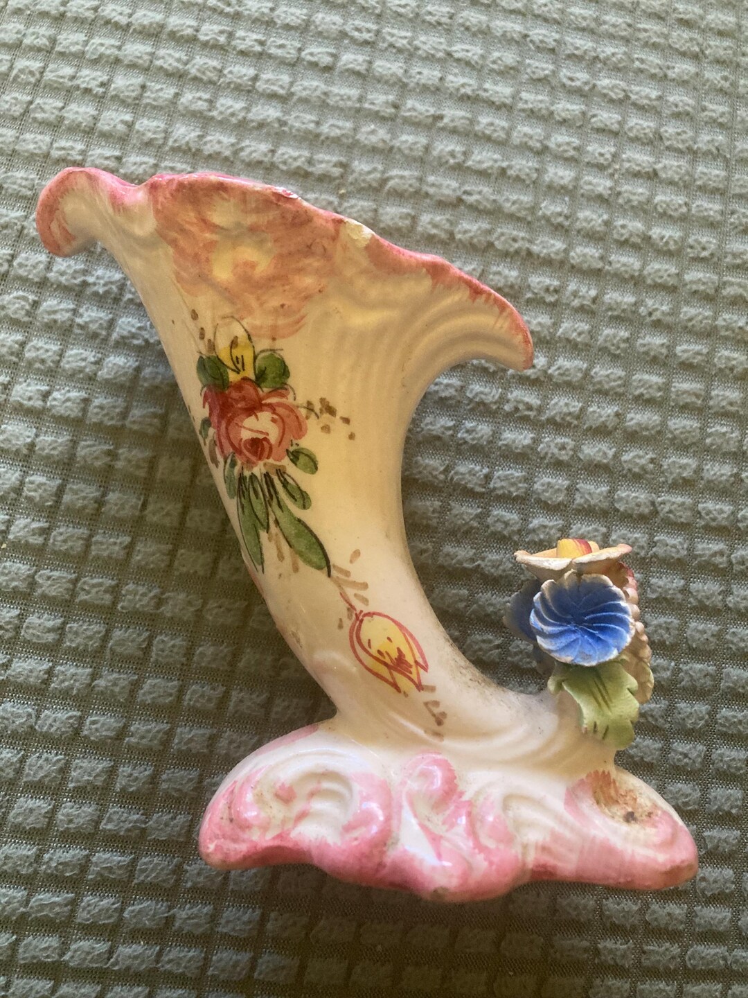 Vintage Italian Ceramic Cornucopia Vase - Etsy
