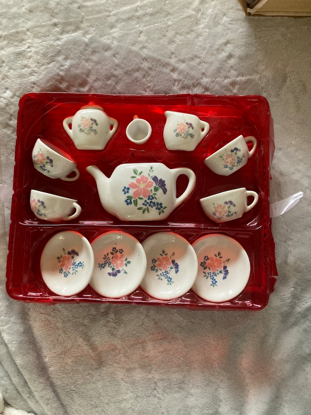 Vintage 12 Piece Miniature Tea Set - Etsy