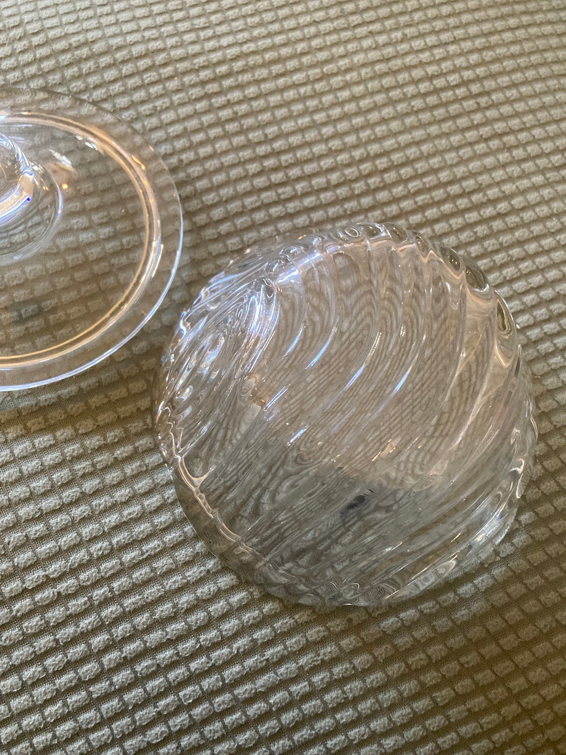 Vintage Clear Heavy Candy Bowl With Lid - Etsy