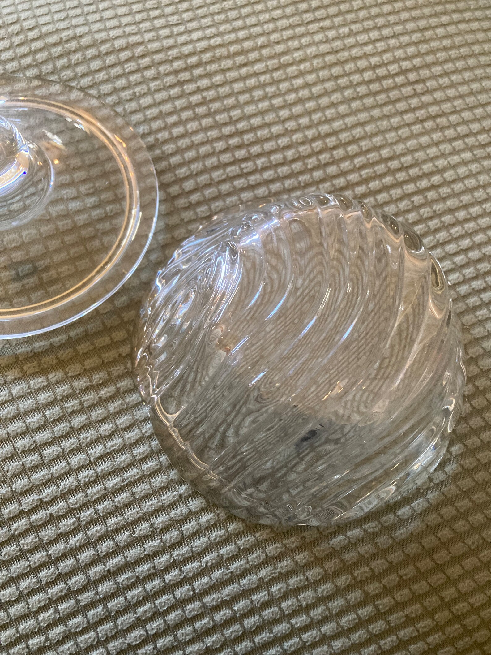Vintage Clear Heavy Candy Bowl With Lid - Etsy
