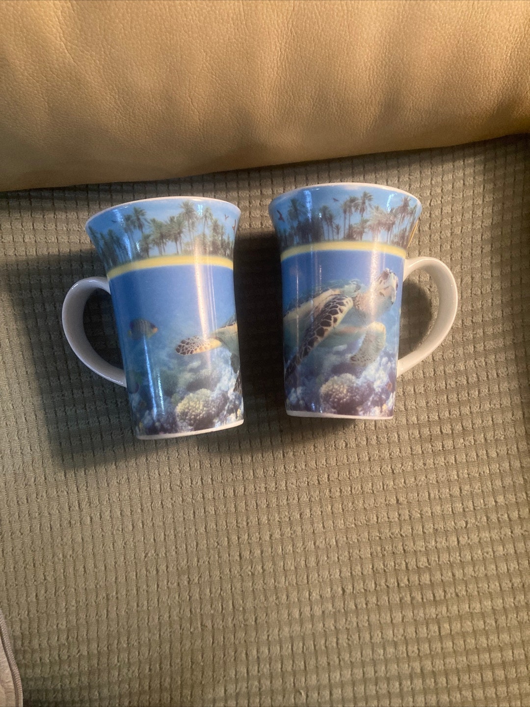 Sea Turtle Coffee Mugs, Set of Two - Etsy