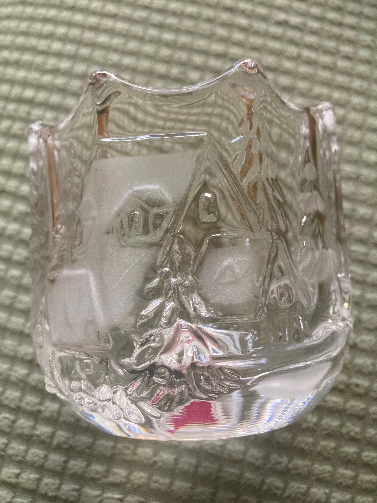 Mikasa Winter Wonderland, Heavy Etched Glass Votive - Etsy