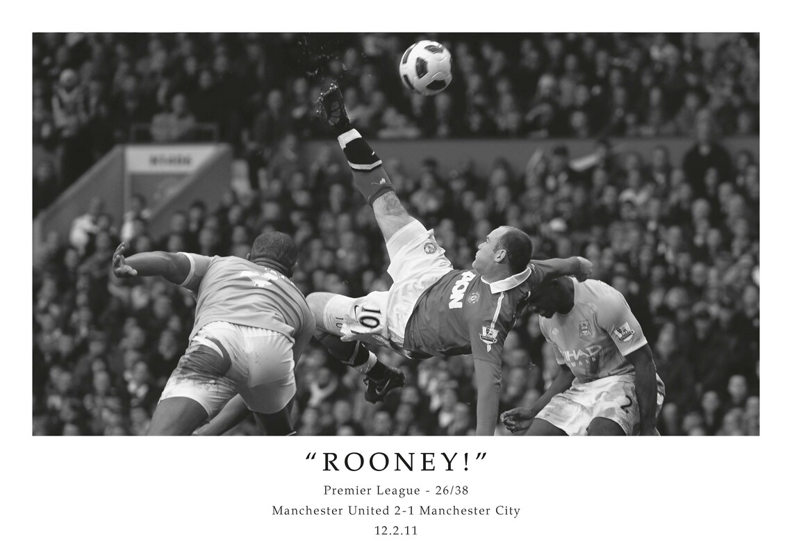 Manchester United FC 'rooney' Print Two Font Options Included - Etsy