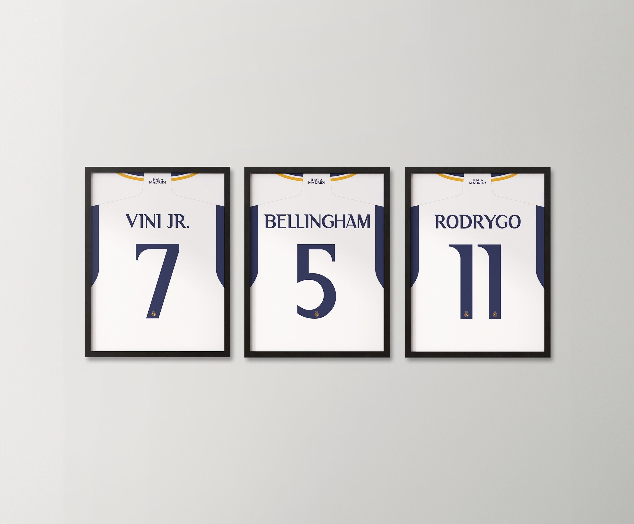 Set of 3 Posters Bellingham, Vini Jr, Rodrygo, Real Madrid, Wall Art ...