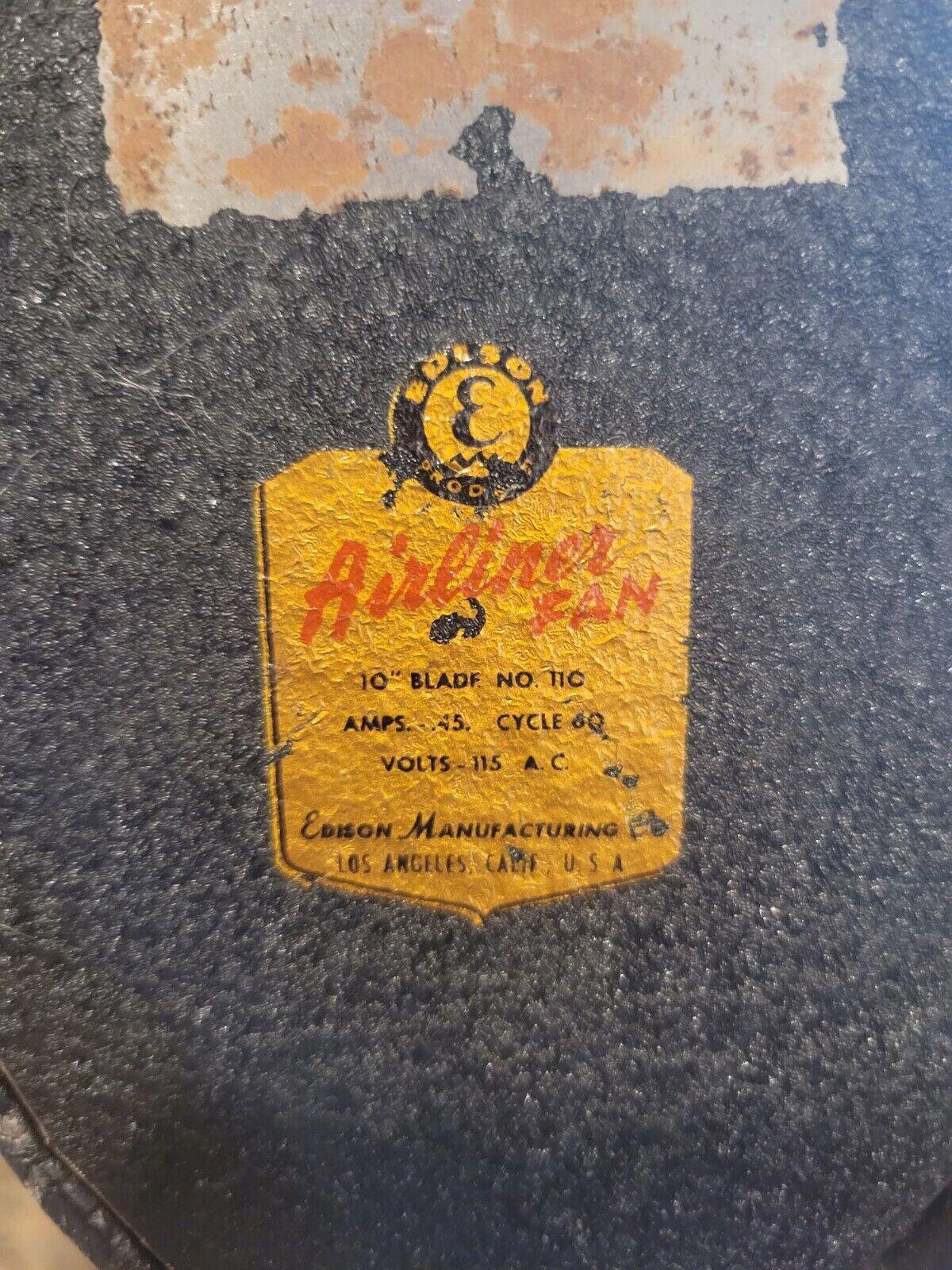 Vintage Airliner Edison Manufacturing Electric Table Fan Working 10 ...