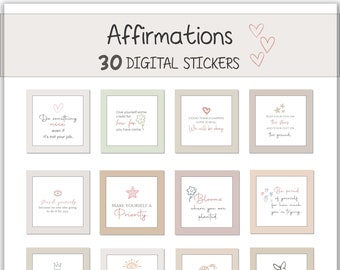 Daily Positive Affirmations, Digital Stickers for Goodnotes, Your ...