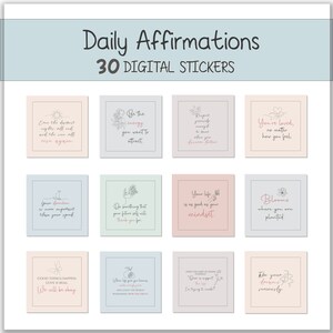 Daily Positive Affirmations, Digital Stickers for Goodnotes, Your ...