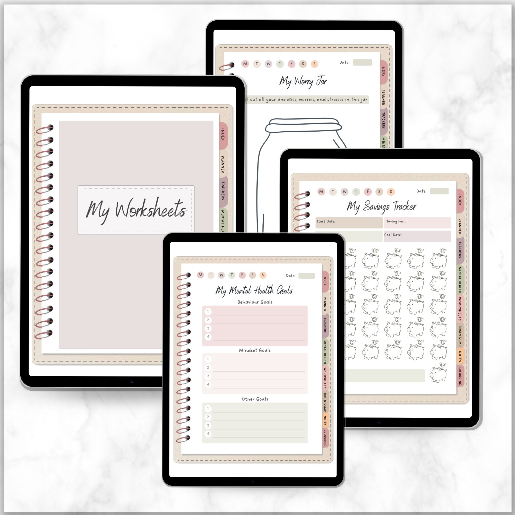 ADHD Digital Planner for Goodnotes, Daily Brain Dump Journal for Ipad ...