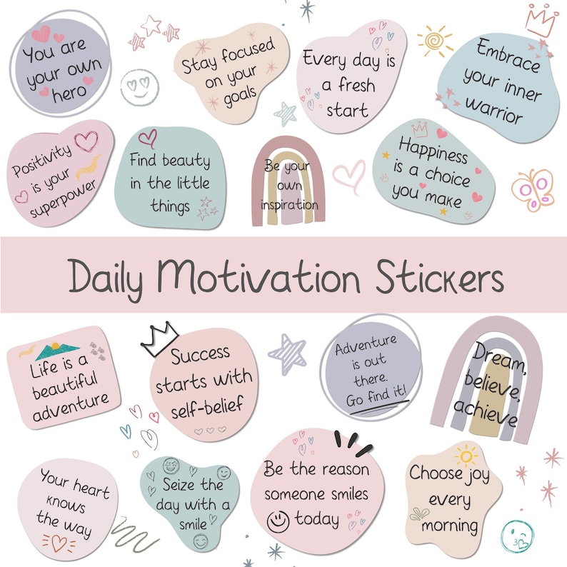 Daily Positive Affirmation Digital Stickers for Goodnotes: Self-care ...