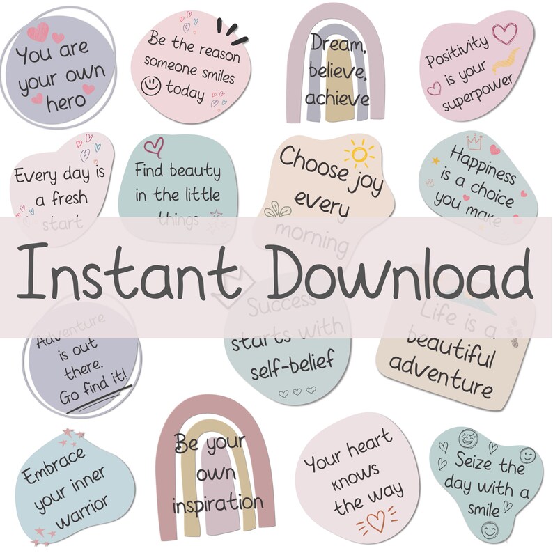 Daily Positive Affirmation Digital Stickers for Goodnotes: Self-care ...