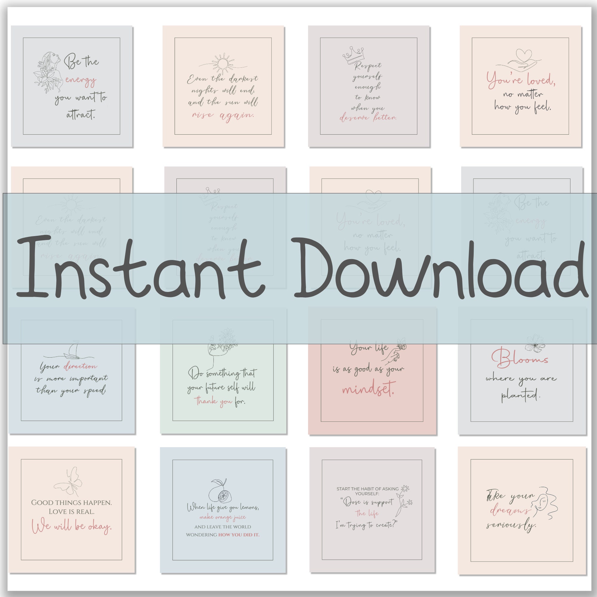 Daily Positive Affirmations, Digital Stickers for Goodnotes, Your ...