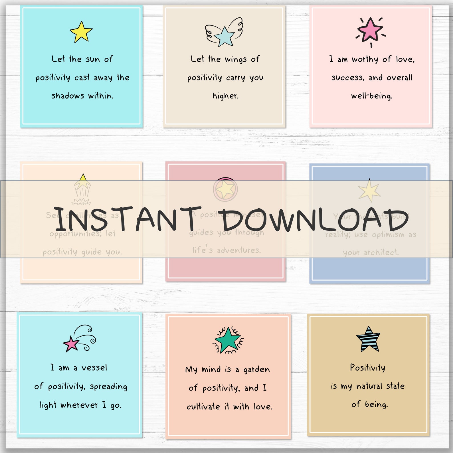 Daily Positive Affirmations, Digital Stickers for Goodnotes, Your ...