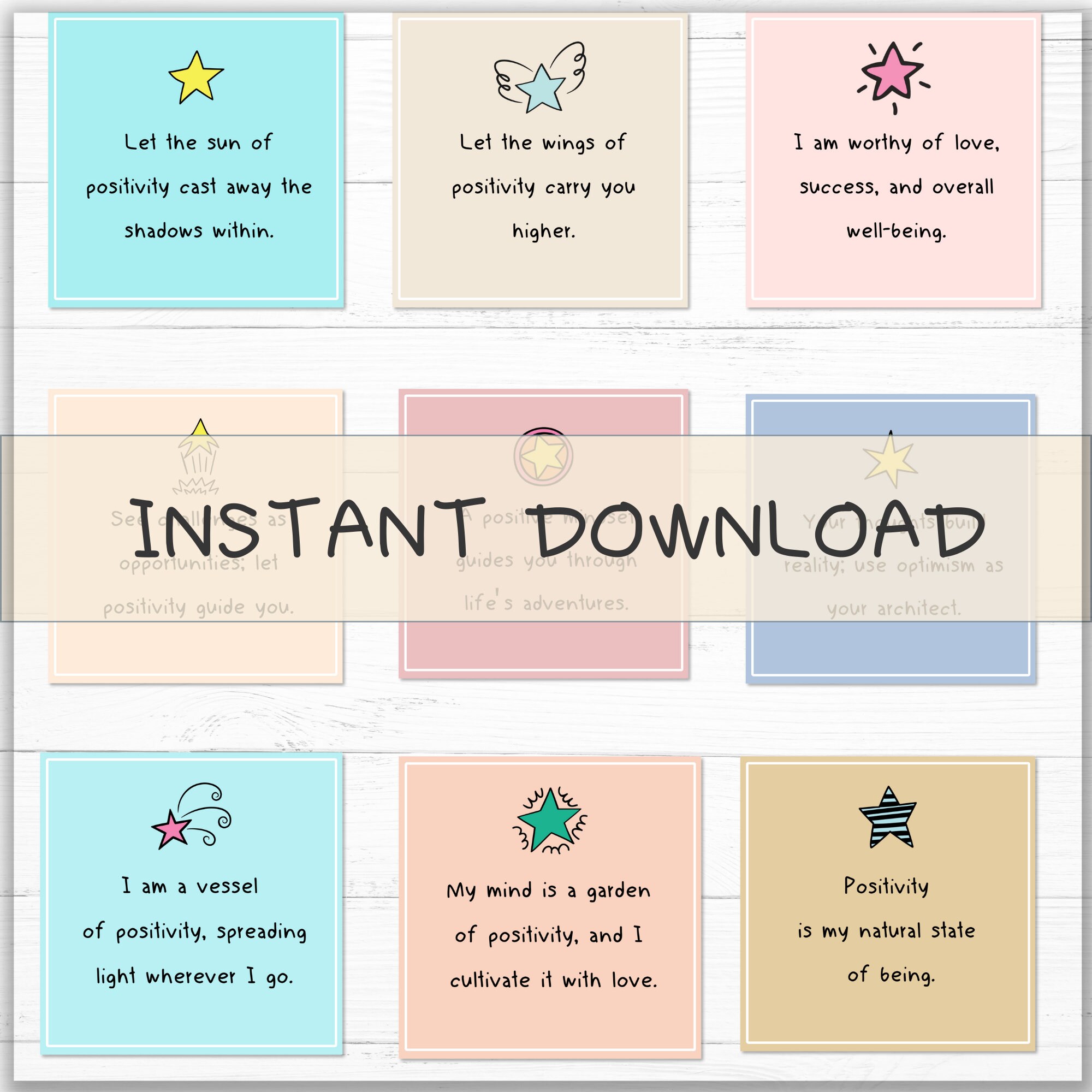Daily Positive Affirmations, Digital Stickers for Goodnotes, Your ...