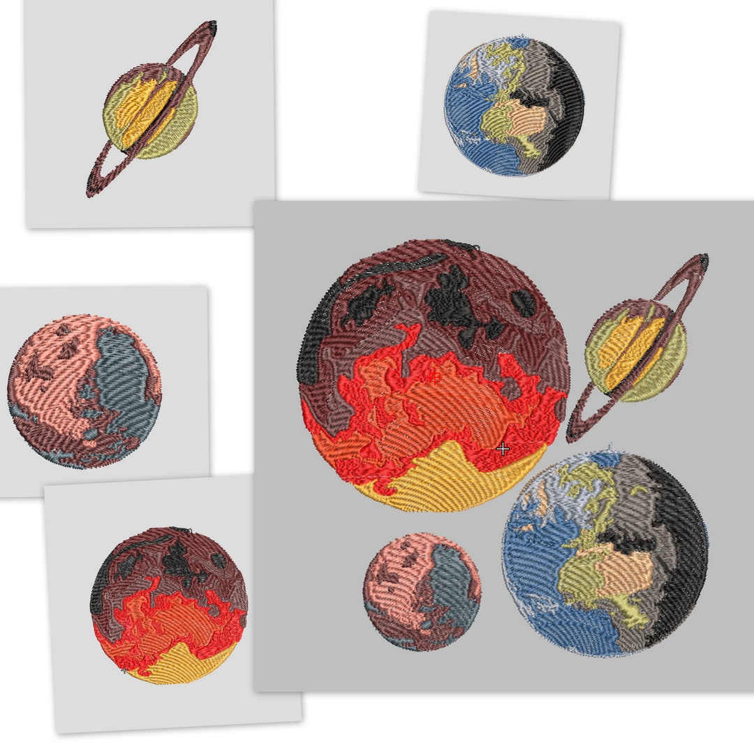 Cosmos Planets Machine Embroidery Designs Set - Etsy