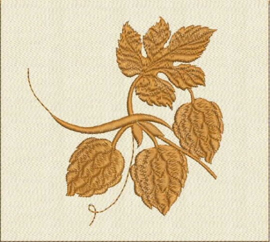 Golden Hops Leaves Embroidery Design Pattern - Etsy