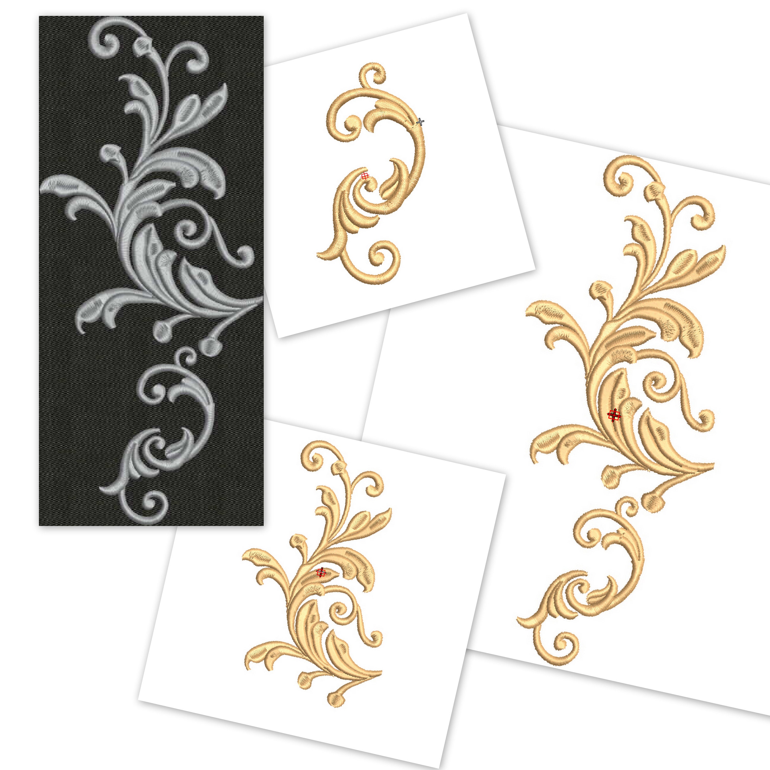 Royal Baroque Curls Embroidery Design - Etsy