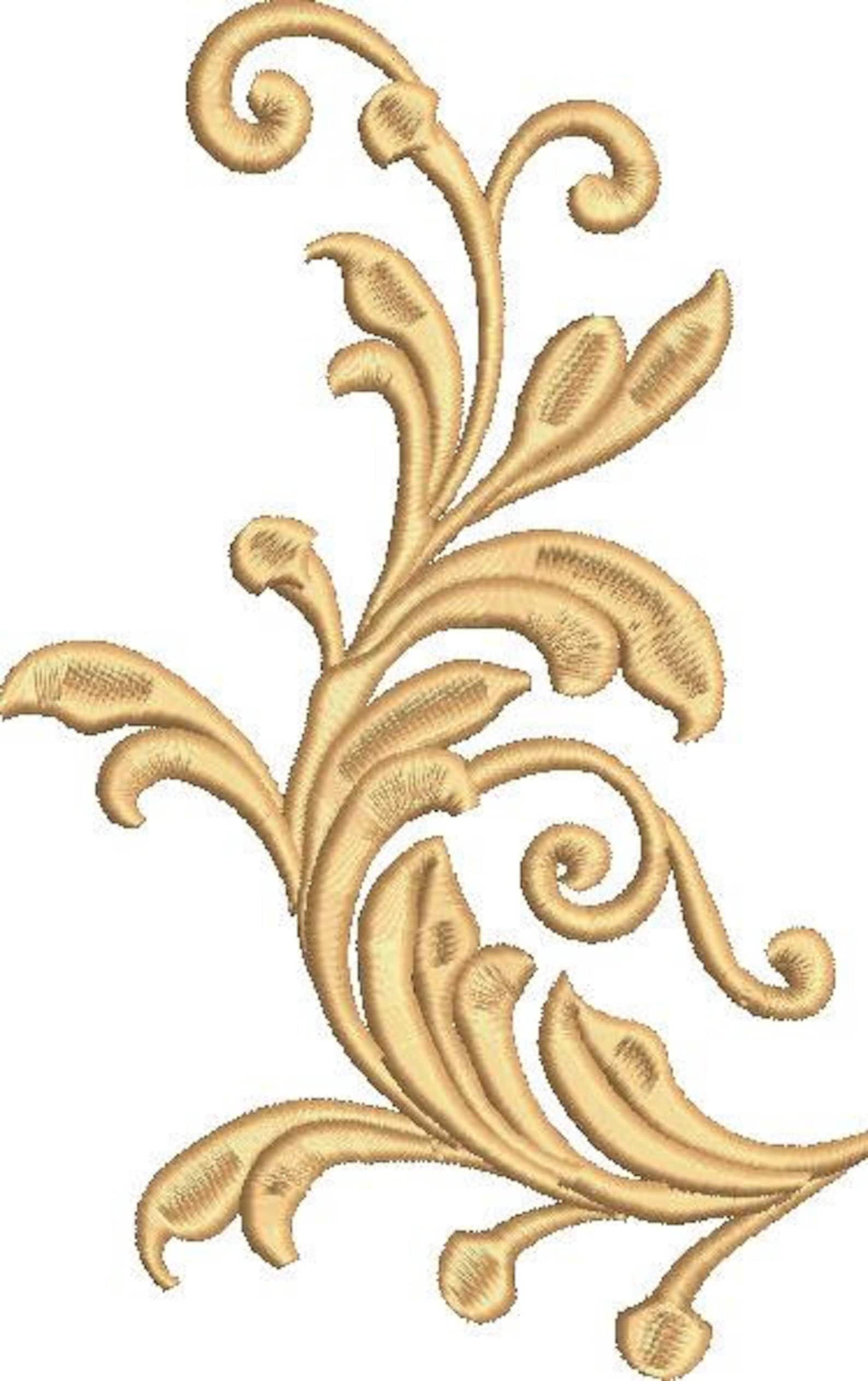 Royal Baroque Curls Embroidery Design - Etsy