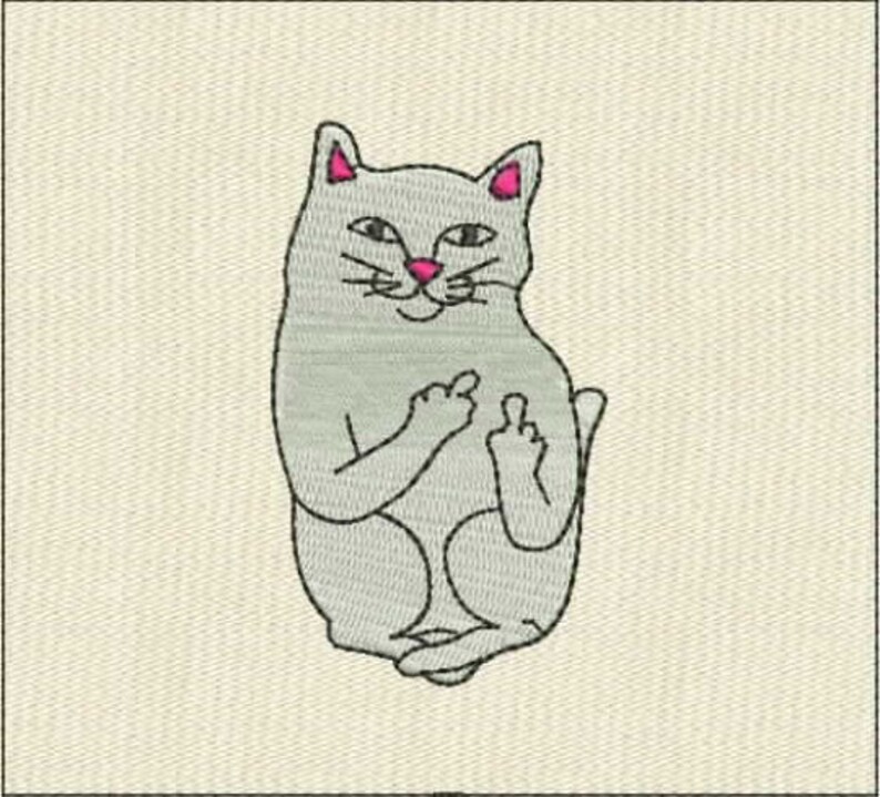 Middle Finger Cat I Do What I Want Embroidery Design - Etsy