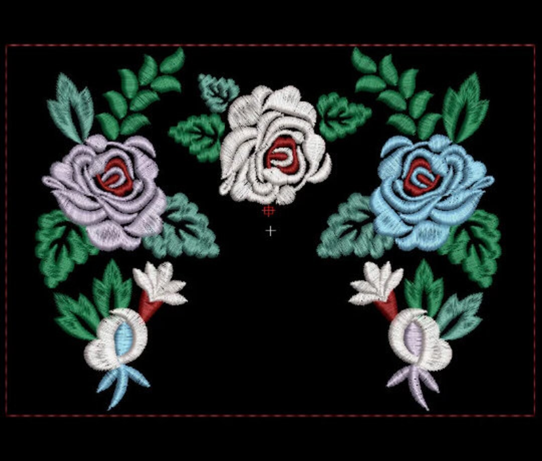 Roses Flowers Machine Embroidery Design - Etsy