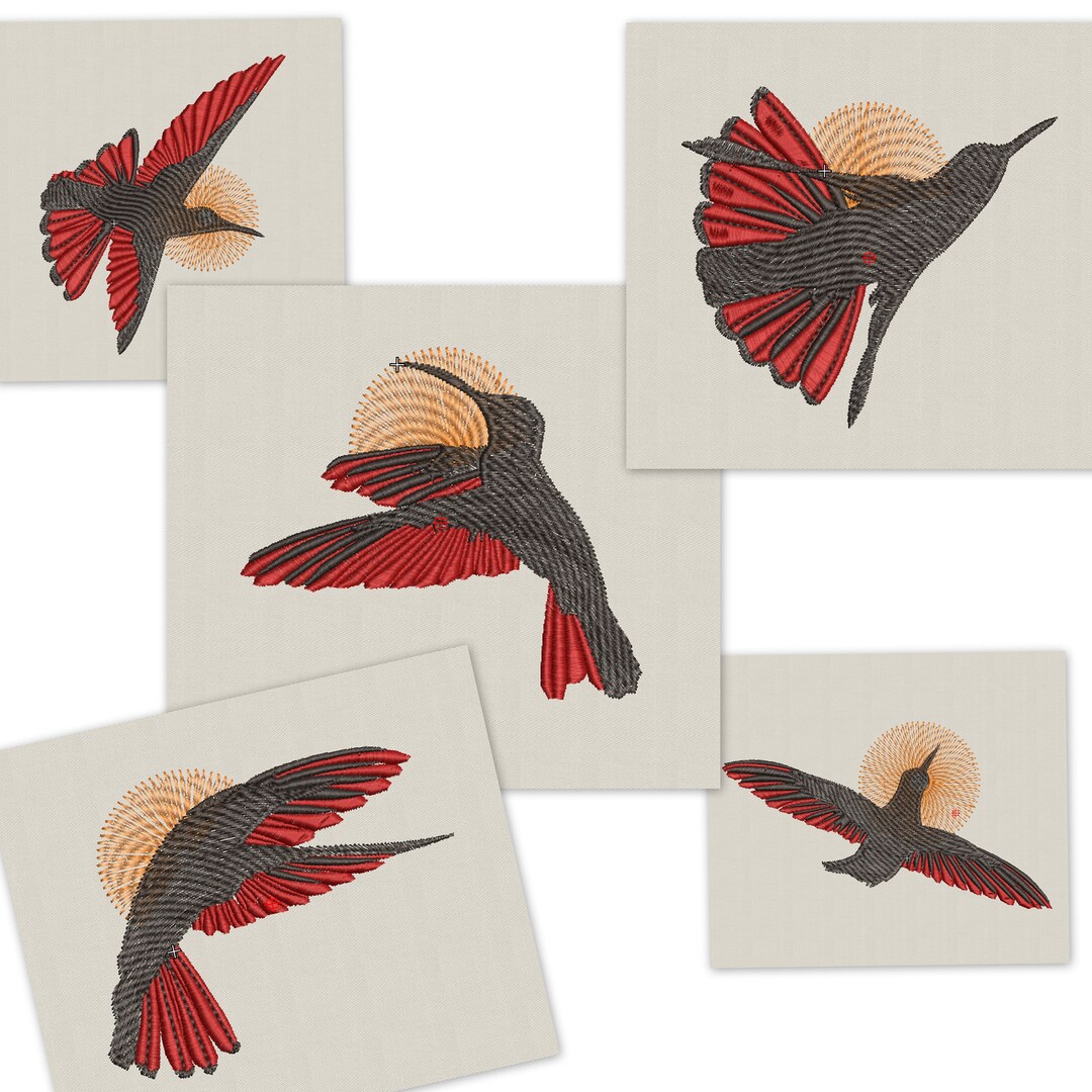 Hummingbirds Machine Embroidery Designs Set - Etsy