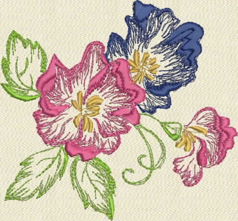 Fantasy Flowers Version Machine Embroidery Design - Etsy