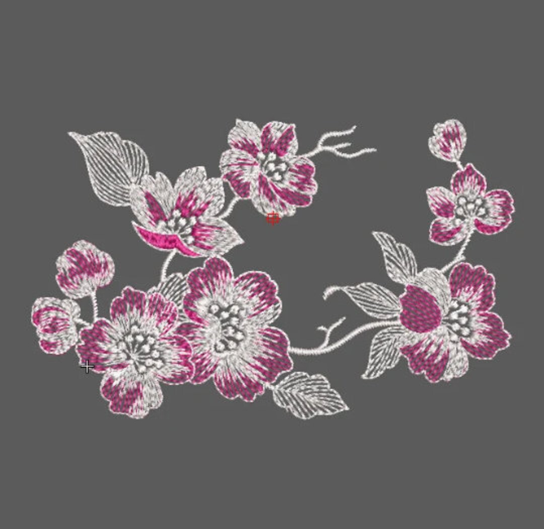 Sakura Branch Spring Flower Machine Embroidery Design - Etsy