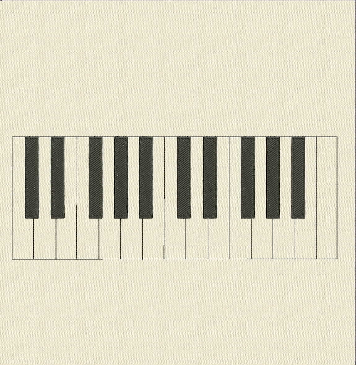 Piano Keyboard Keys Embroidery Design 3 Sizes in 8 Formats: Dst, Jef ...