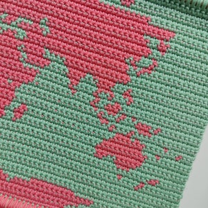 World Map Wall Hanging Crochet Pattern + Chart Included. Crochet Wall ...