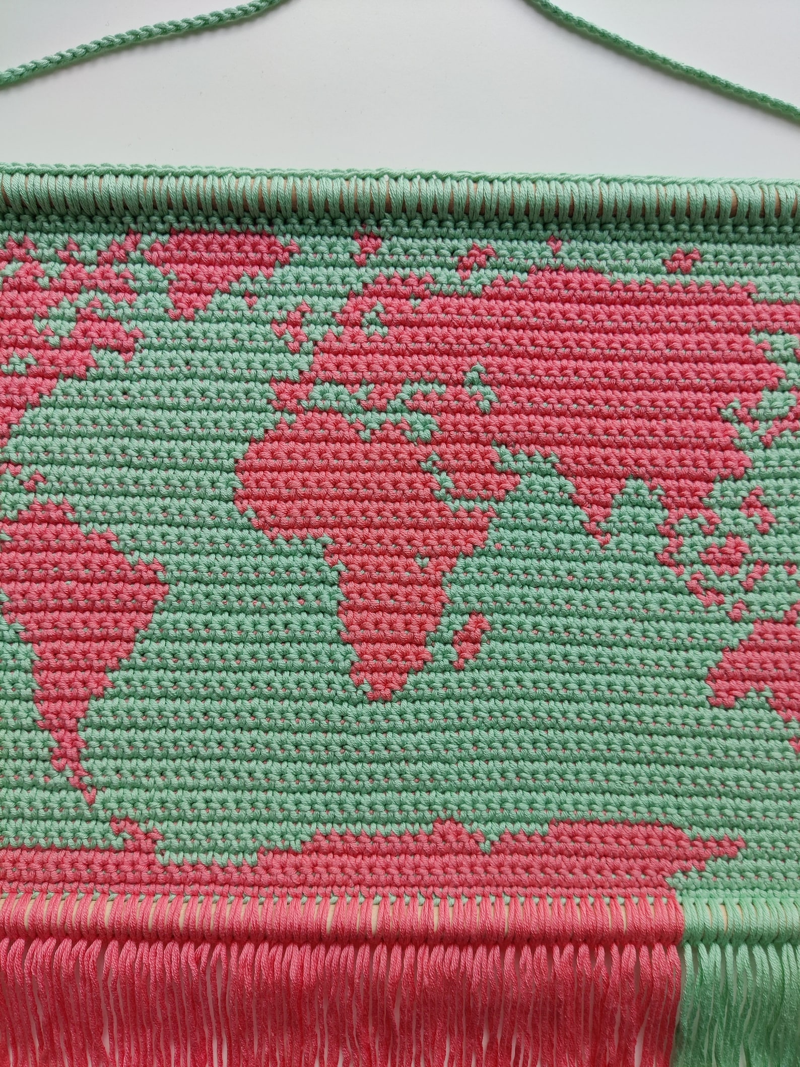 World Map Wall Hanging Crochet Pattern Chart Included. Crochet Wall Art ...