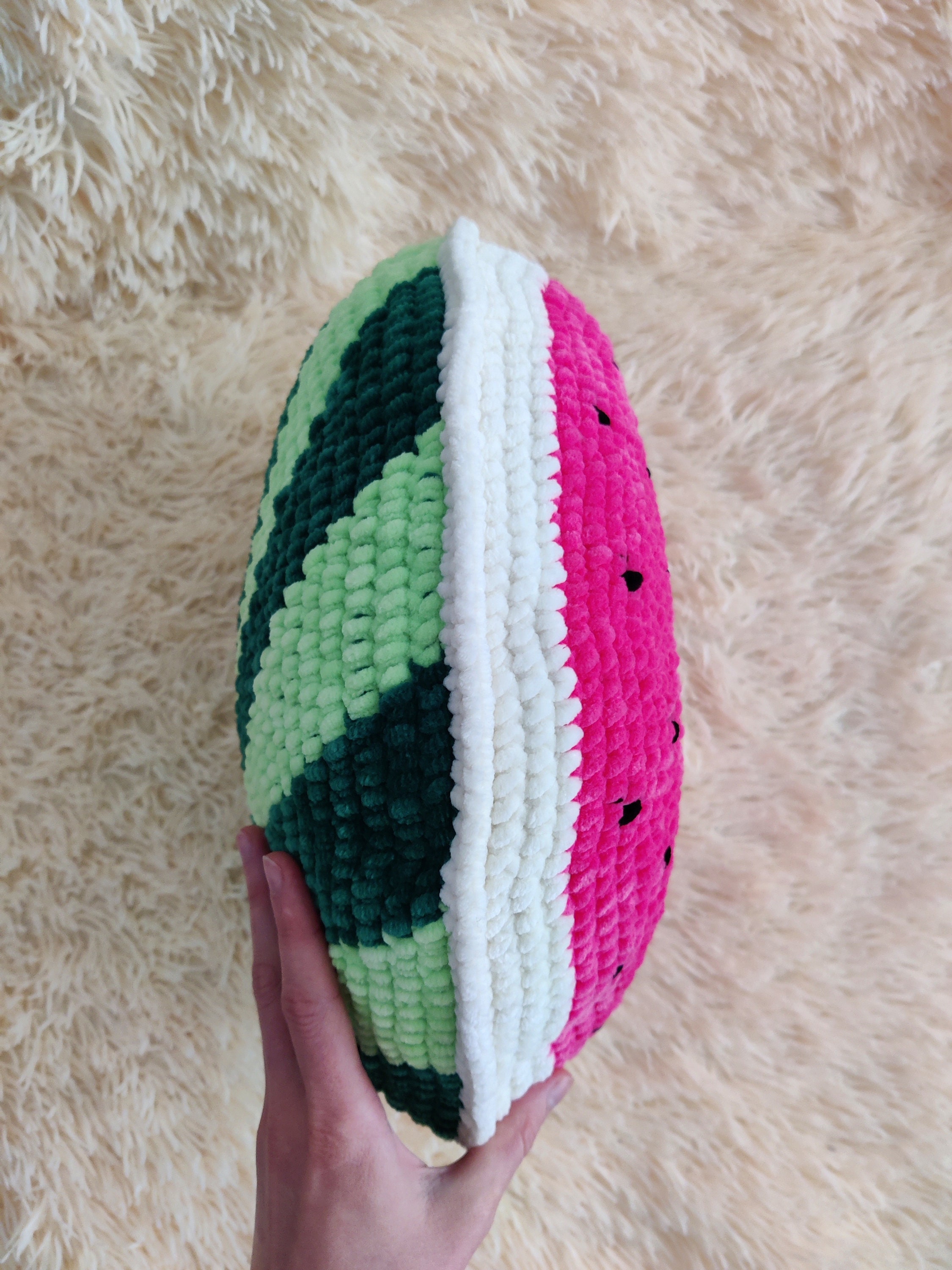 No Sew Watermelon Pillow Crochet Pattern Charts Included. - Etsy