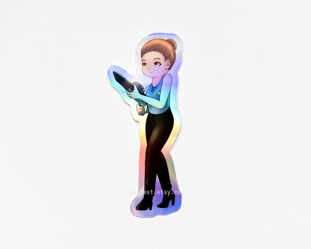 Holographic Janeway Rail Gun Sticker, Janeway Star Trek Sticker ...